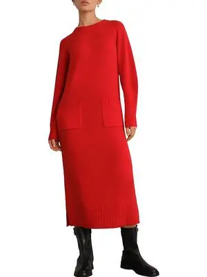 HOBBS LONDON Claudia Knitted Dress - Pepper Red
