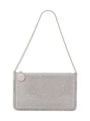 Stella McCartney Falabella Pochette Crystal Shoulder Bag - Silver