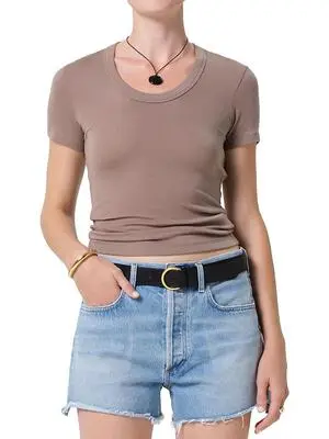 Citizens Of Humanity Maude U-neck Tee - Cocoa
