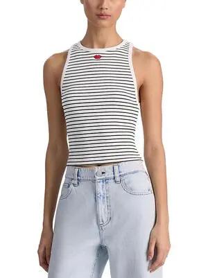 ALICE + OLIVIA Allen Embroidered Tank Top