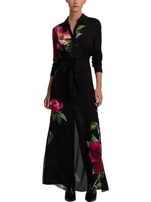 Alice + Olivia Chassidy Maxi Shirt Dress - Empress Bloom Black