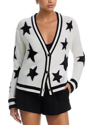 Alice + Olivia Bradley Short Cardigan - Ecru Black