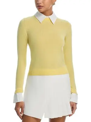 Alice + Olivia Porla Collared Sweater - Butter Multi