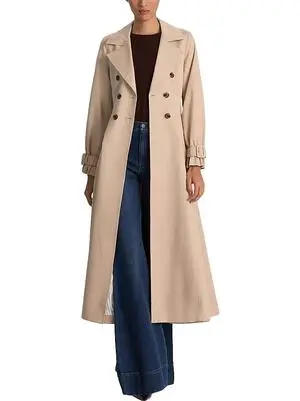 Alice + Olivia Ellie Godet Maxi Trench Coat - Latte