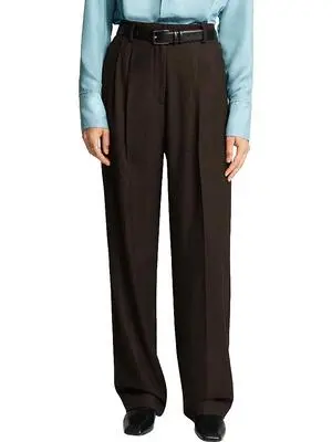 ARGENT Pleated Tapered Trousers - Brown