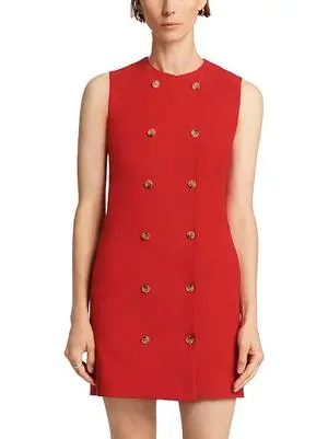 ARGENT Double-breasted Mini Dress - Ruby Red