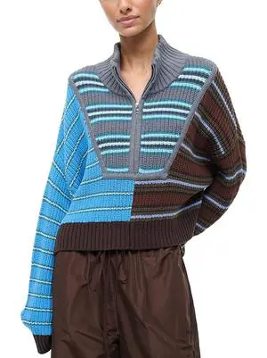 Staud Cropped Hampton Sweater - Zuma Stripe