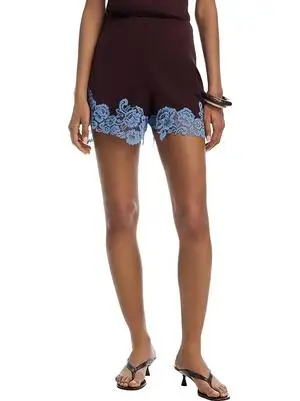 A.L.C. Pipa Lace Trim Shorts - Ganache/french Blue