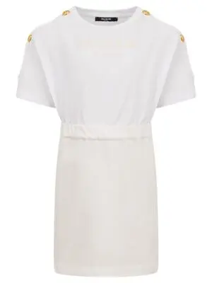 Balmain Logo Dress - White