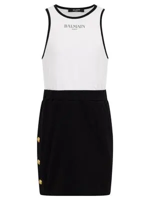 Balmain Sleeveless Logo Dress - Multicolour