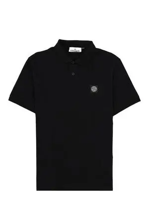 Stone Island Polo With Logo - Black