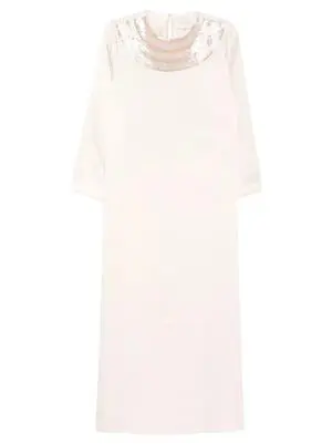 SHATHA ESSA Paillette-embellished Maxi Dress - Neutrals