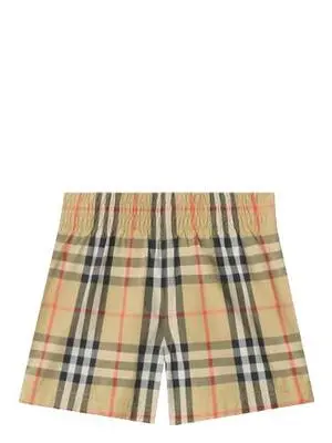 Burberry Check Print Swim Shorts - Sand Beige
