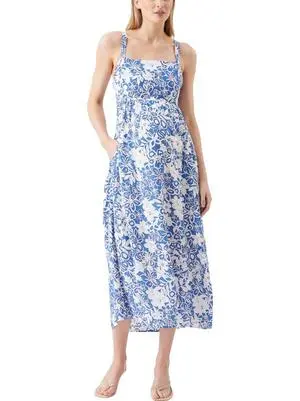 RIPE MATERNITY Nahla Longline Dress - Royal/white