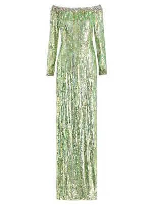 Jenny Packham Marnie Sequin Maxi Gown - Green Opal