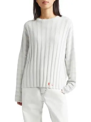 Eckhaus Latta Keyboard Stripe Merino Wool Sweater - Snow