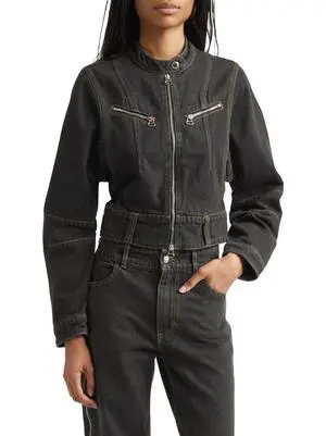 Eckhaus Latta Signal Denim Zip Jacket - Seagrass