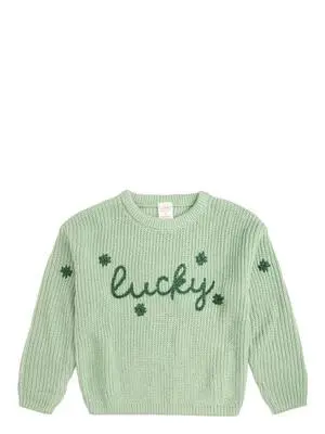 SWEET WINK Lucky Shamrock Knit Sweater - Mint Green
