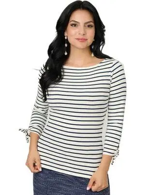 Unique Vintage Gracie Top - Navy & White Stripe