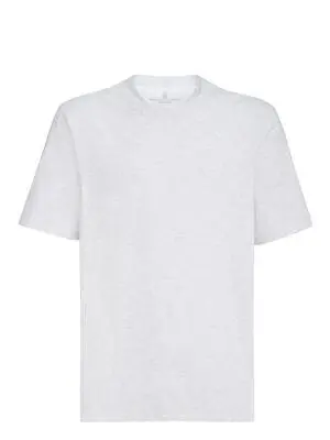 Brunello Cucinelli Cotton Jersey Crew Neck T-shirt - Pearl