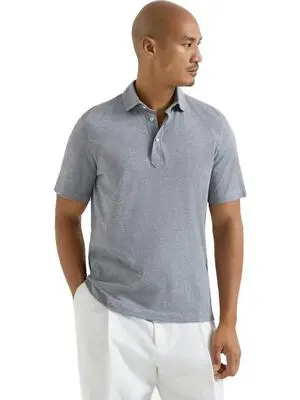 Brunello Cucinelli Polo With Shirt Collar - Medium Grey
