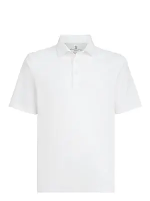 Brunello Cucinelli Polo With Shirt Collar - White