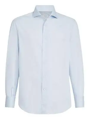 Brunello Cucinelli Spread Collar Shirt - Azure