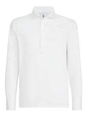Brunello Cucinelli Polo With Shirt Collar - White