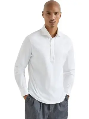 Brunello Cucinelli Polo With Shirt Collar - White