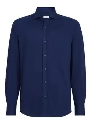 Brunello Cucinelli Piqué Shirt - Navy Blue