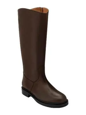 NEW AMENDMENT Bergen Riding Boot In Smooth Calf Leather - Dark Brown Leather