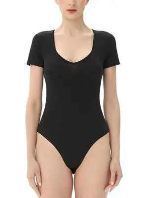 KIMI + KAI Sweetheart Neck Bodysuit - Black