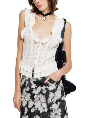 Anna Sui Victorian Pointelle Camisole - Cream