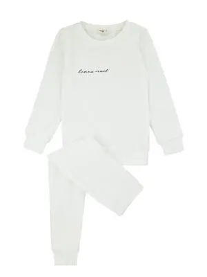 NOGGIWEAR Velour Patch Loungewear Set - White