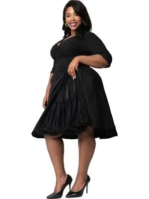 Unique Vintage Ruffled Petticoat Crinoline - Black
