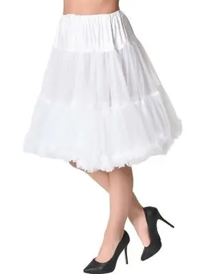 Unique Vintage Ruffled Petticoat Crinoline - White