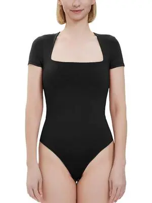 KIMI + KAI Square Neck Bodysuit - Black