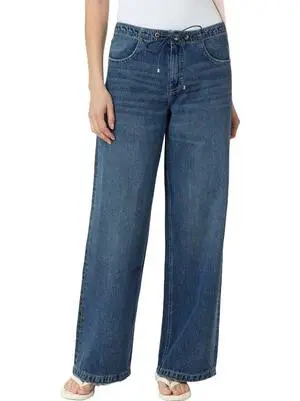 Habitual Lia Drawstring Wide Leg Jeans Storm