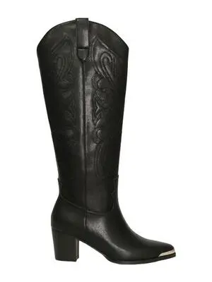 BELLE & BLOOM Rebelle Knee High Western Boot - Black
