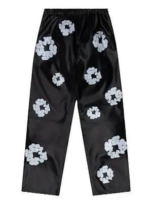 DENIM TEARS Leather Cotton Wreath Sweatpant - Black