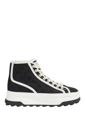 Gucci Gg High Top Sneakers - Black/white