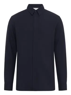 Gabriela Hearst Nicolas Shirt In Virgin Wool - Dark Navy