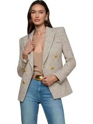 L'Agence Kyomi Tweed Blazer - Neutral Multi Tweed