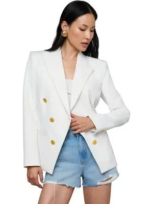 L'Agence Kyomi Double-breasted Blazer - White