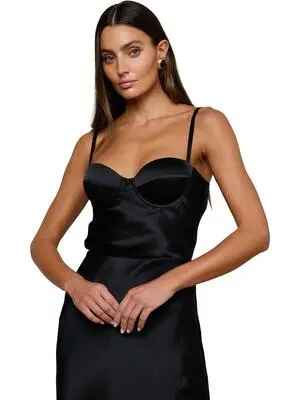 L'Agence Orlina Silk Camisole Black