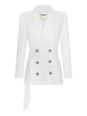 L'Agence Aven Wrap Blazer - Ivory