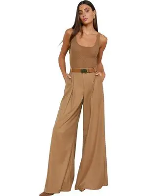 L'Agence Chelsy Wide-leg Pants - Dark Macchiato
