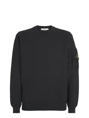 Stone Island Cotton Fleece Sweatshirt - Black