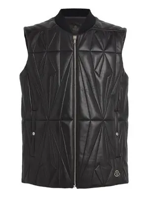 Rick Owens X Moncler Lambskin Geocamo Gilet - Brown