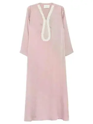 SHATHA ESSA Embellished Neck Cut-out Dress - Pink